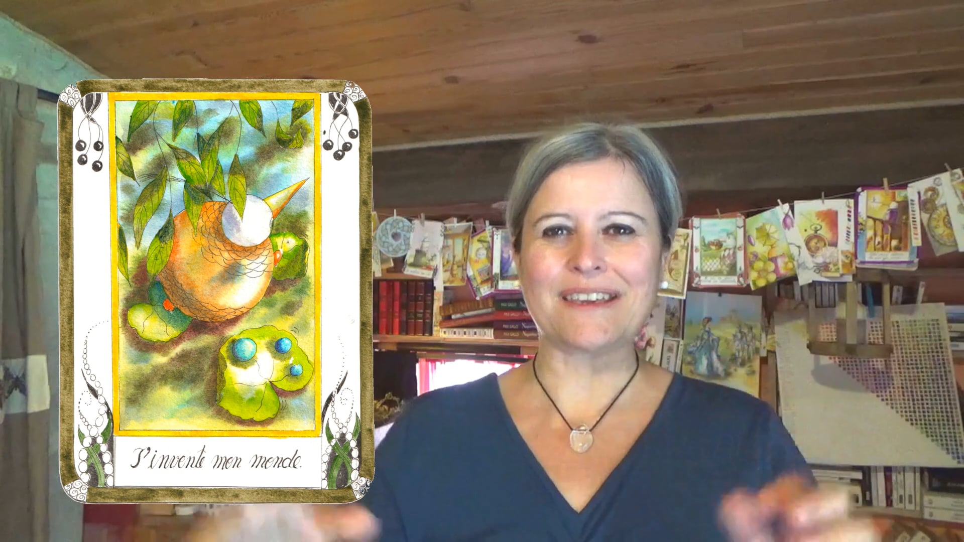 Apprendre l'aquarelle avec Hélène Valentin, carte "J'invente mon monde ...