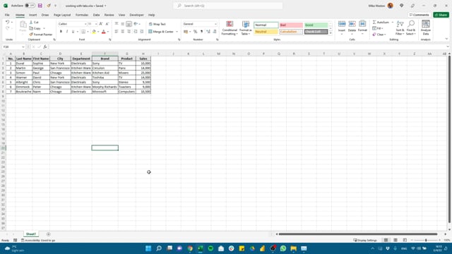 Work With Tabs - Master the Fundamentals of Excel - OpenClassrooms