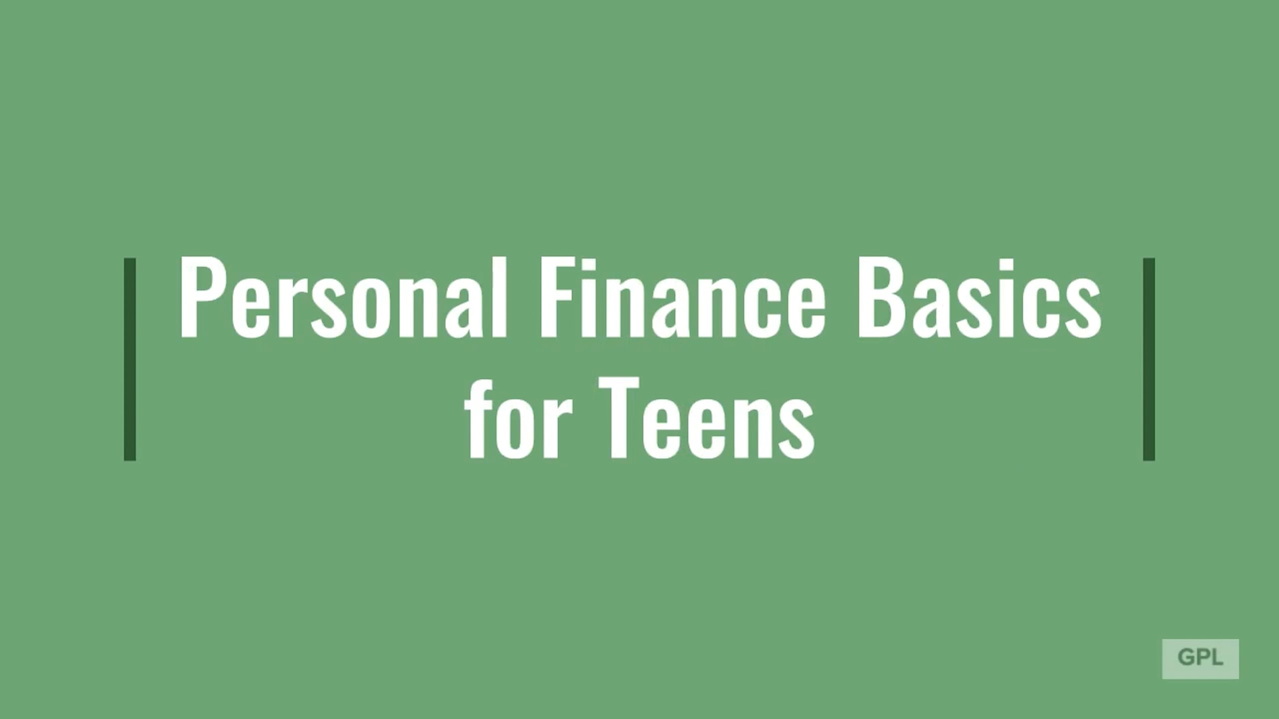Personal Finance Basics for Teens on Vimeo