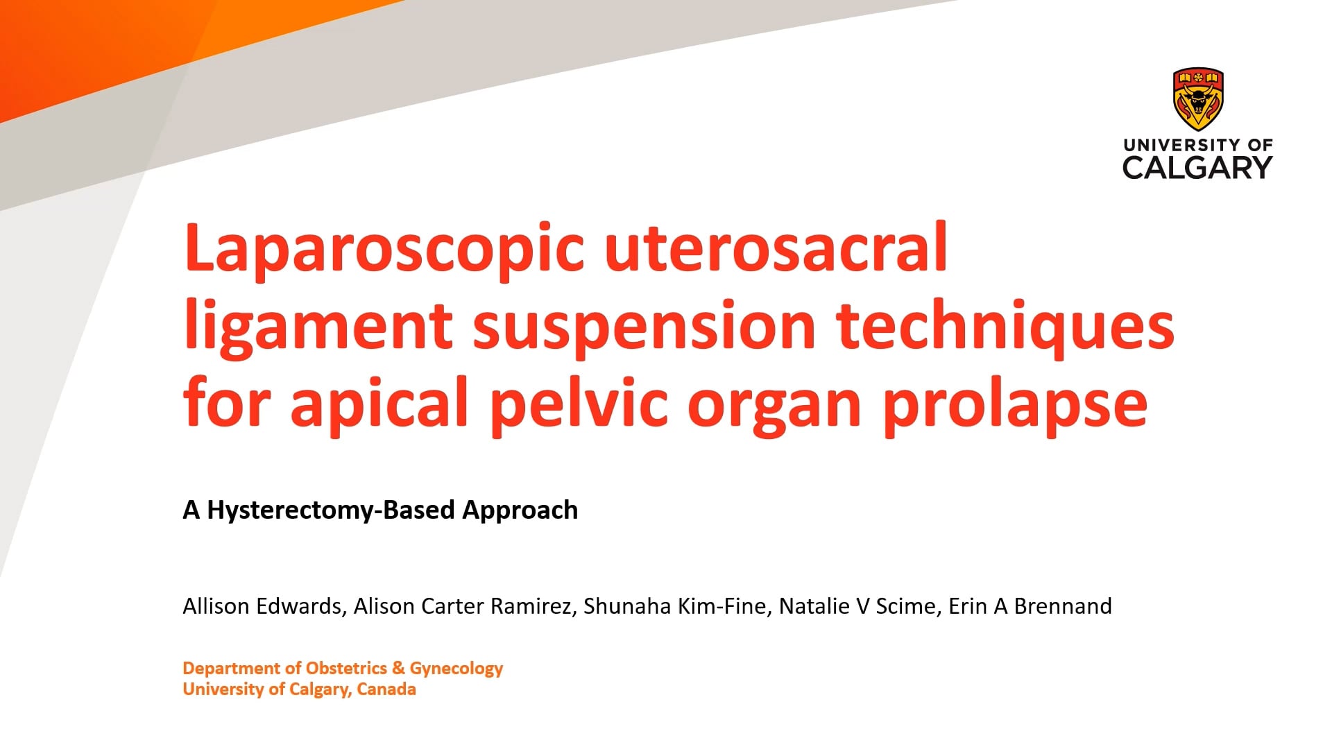 317 Laparoscopic Uterosacral Ligament Suspension Techniques For Apical