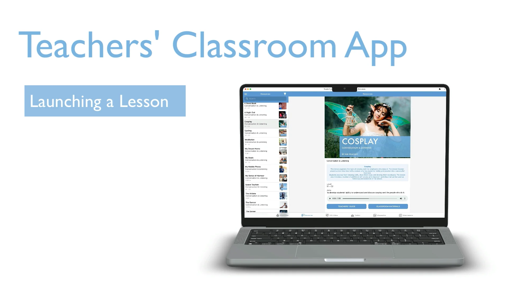 Teachers' Classroom App - Launching a Lesson