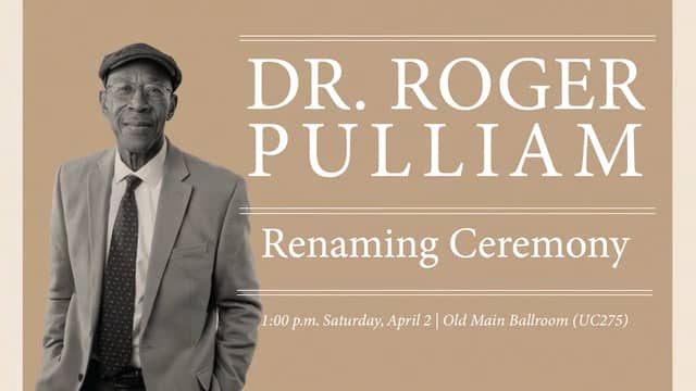 Dr. Roger Pulliam Renaming Ceremony on Vimeo