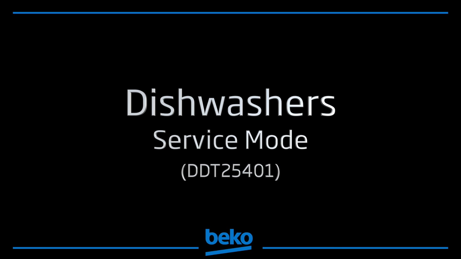 Beko Technical Training Videos - Dishwashers - Service Mode (DDT25401 ...