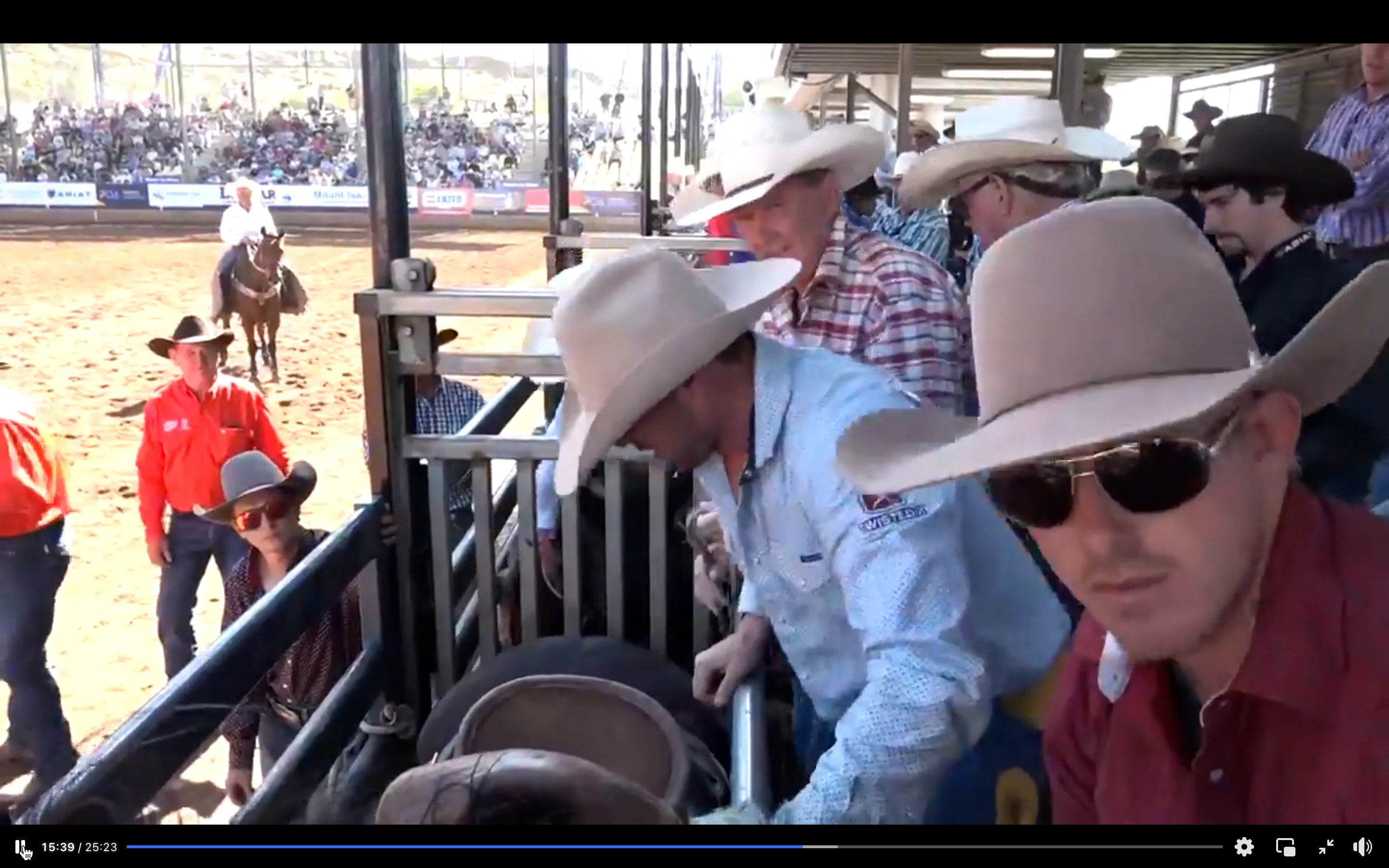 2021Mt Isa Rodeo - Electric prod visible. Horse 'Double Time'.