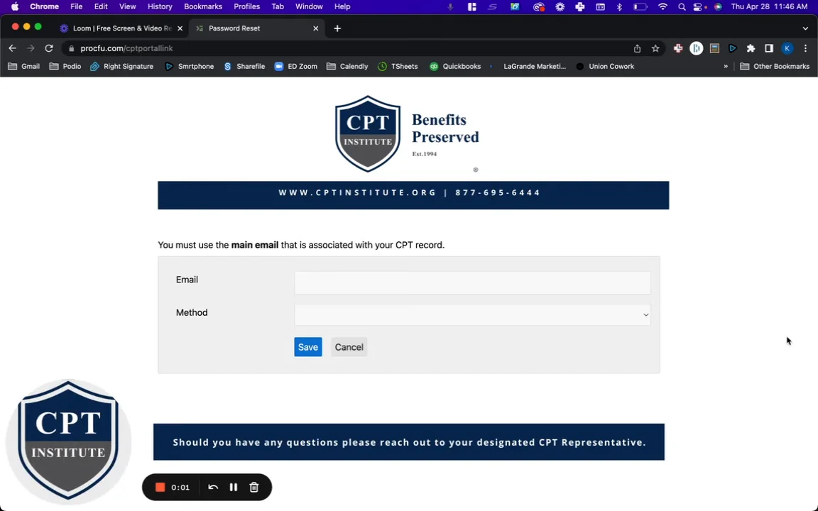 CPT Portal Access