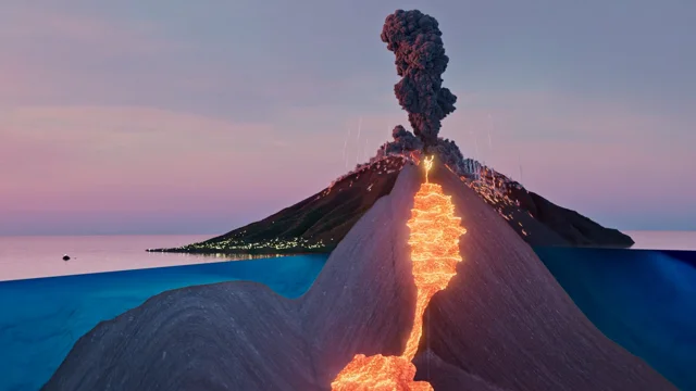Volcano Moving Animation