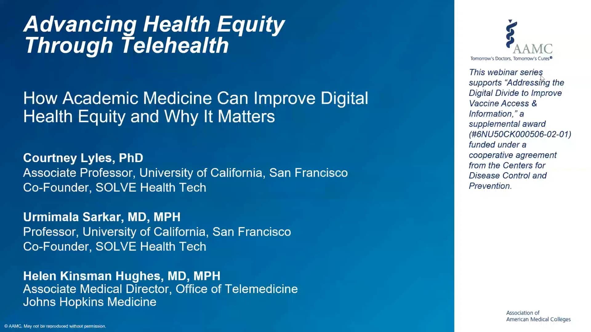 AAMC Learning Series on Advancing Health Equity Through Telehealth on Vimeo