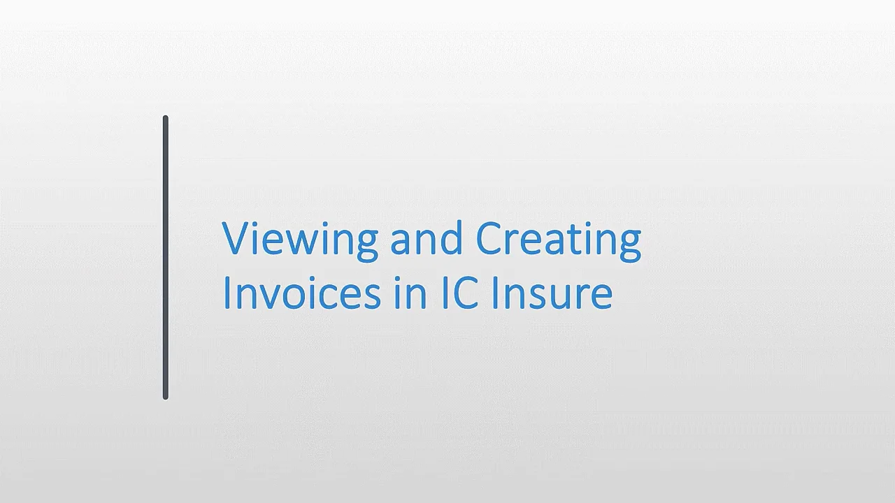IC Insure: Viewing and creating invoices on Vimeo