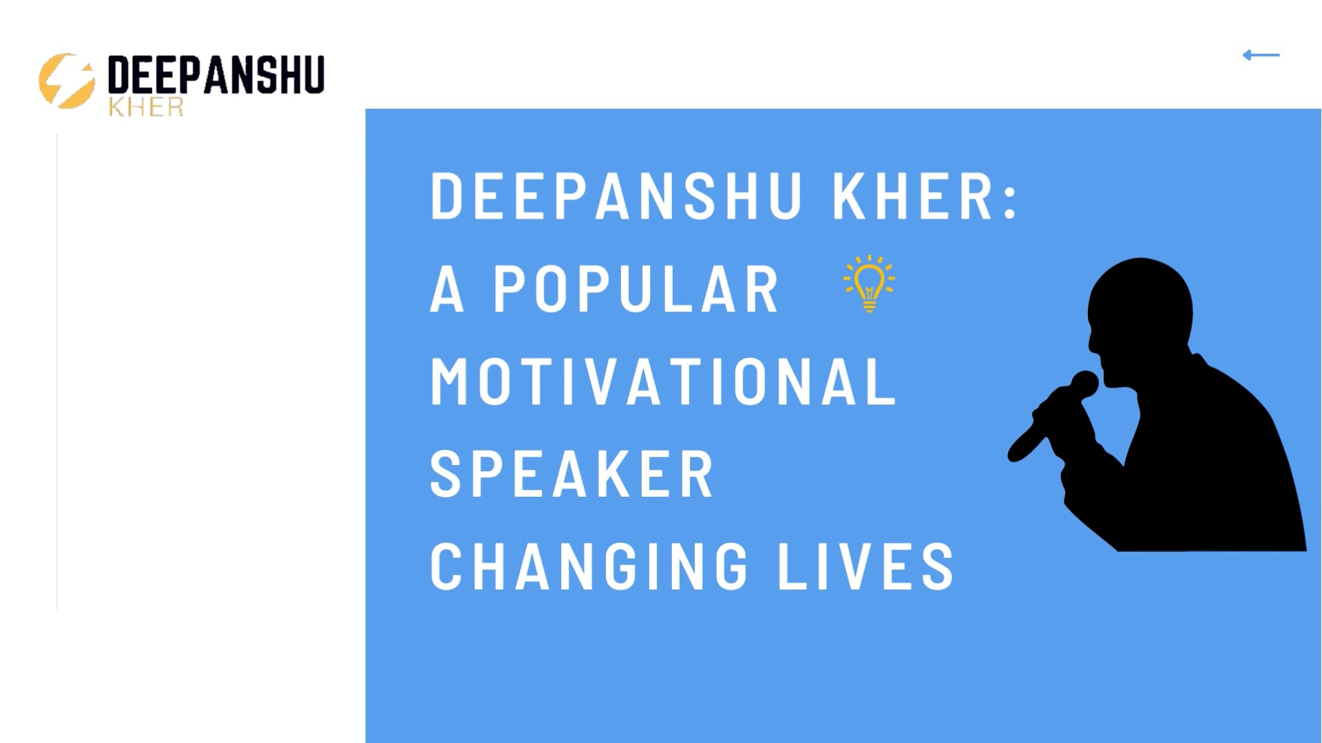 Deepanshu Kher A Popular Motivational Speaker Changing Lives.mp4 on Vimeo