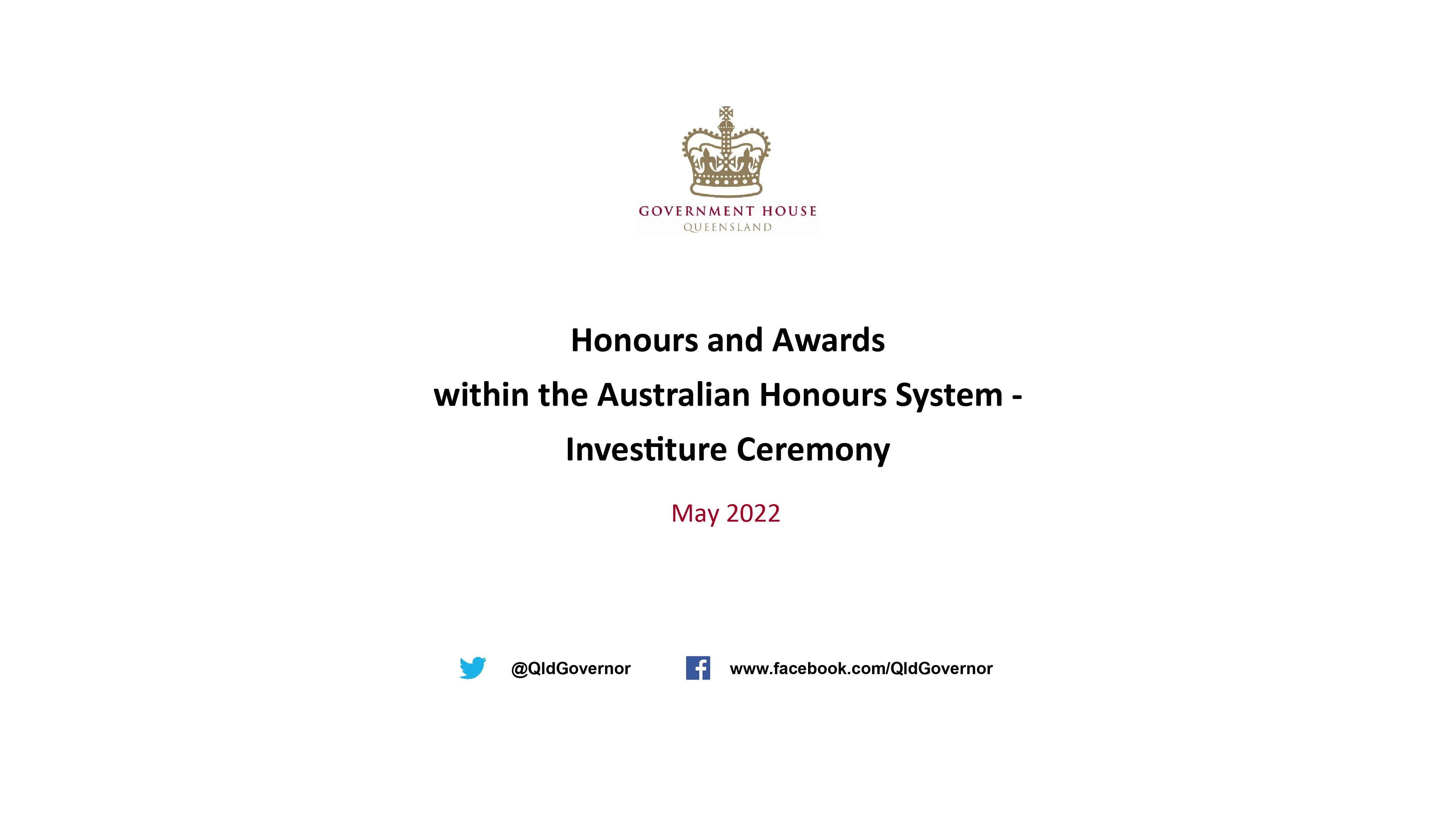 Honours and Awards within the Australian Honours System - Investiture ...