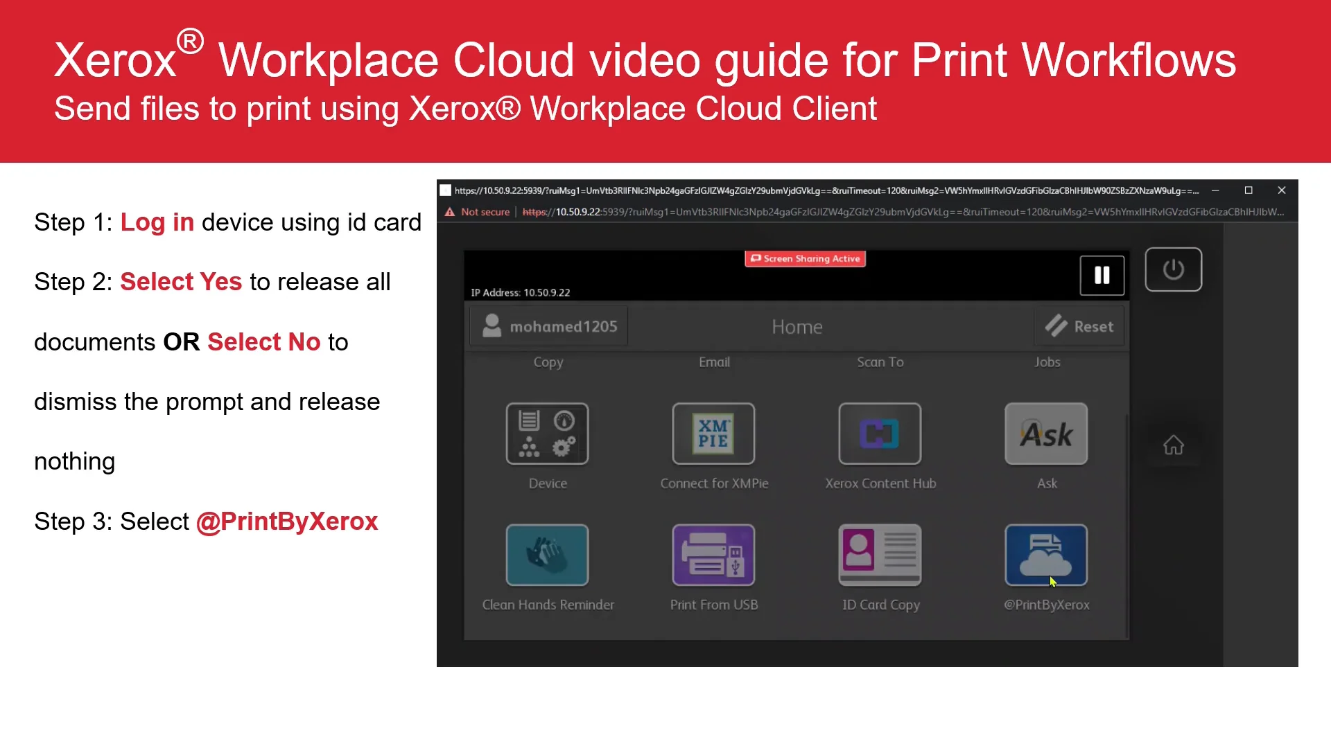 Xerox® Workplace Cloud Client - Video Guide