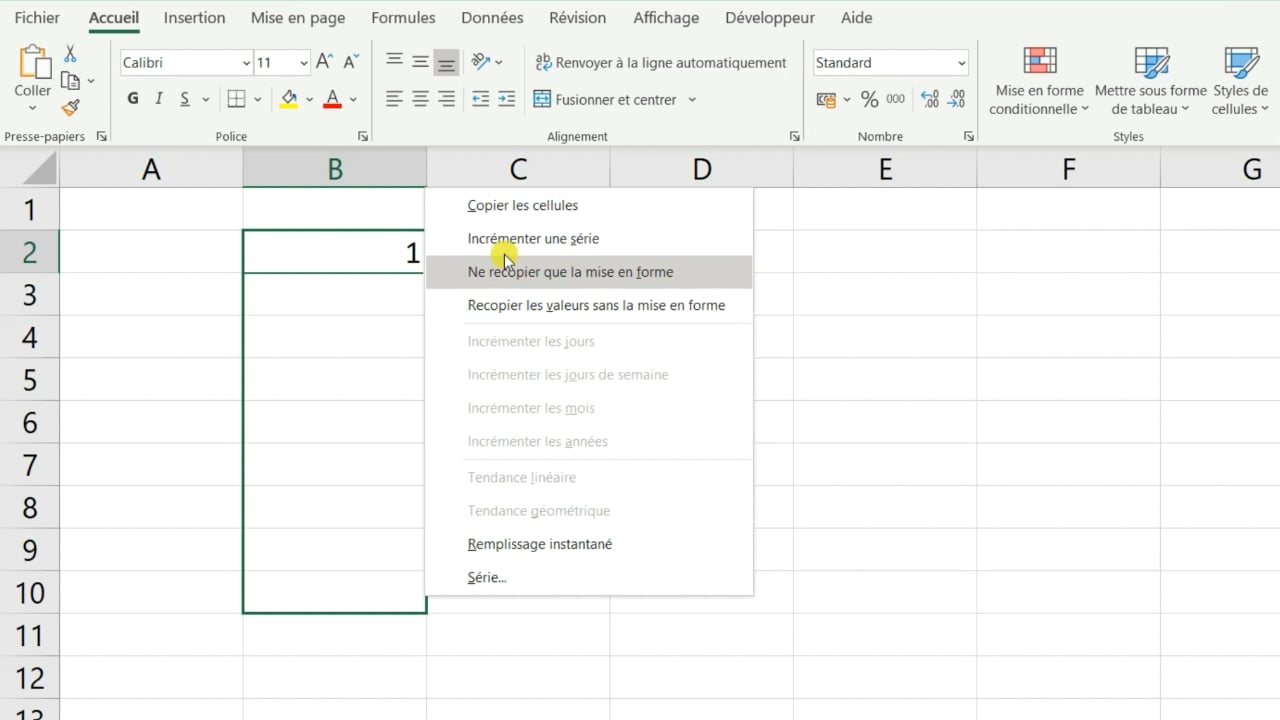 EXCEL - DÉBUTANT 7 (Recopie incrémentée) on Vimeo