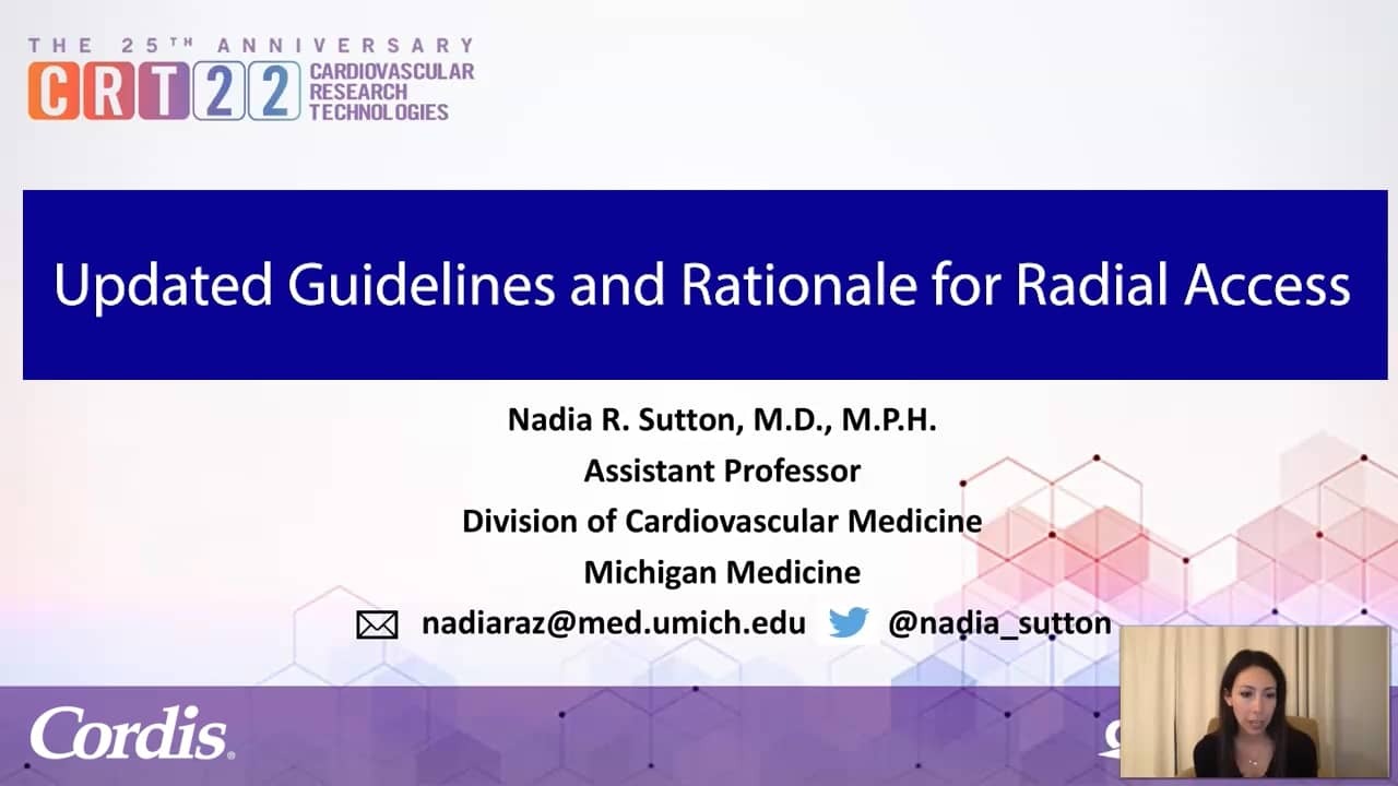 Rationale for Distal Radial Access, Dr. Nadia Sutton, University of ...