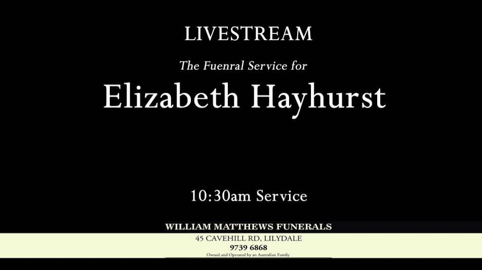 The Funeral Service for Elizabeth Hayhurst on Vimeo