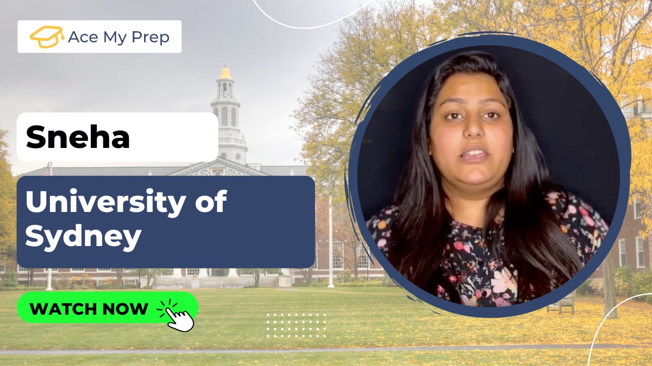 Ace My Prep - Student Testimonial - Sneha on Vimeo