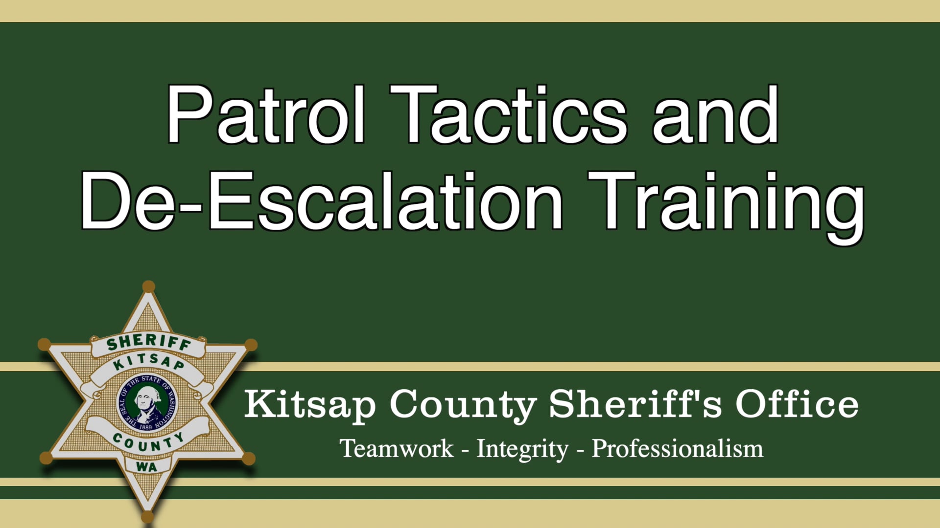 KCSO Patrol Tactics and De-Escalation Training on Vimeo
