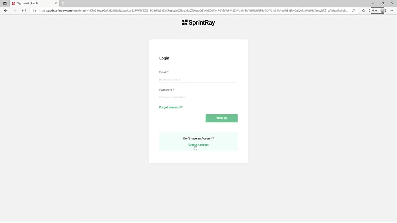 SprintRay Account Registration on Vimeo