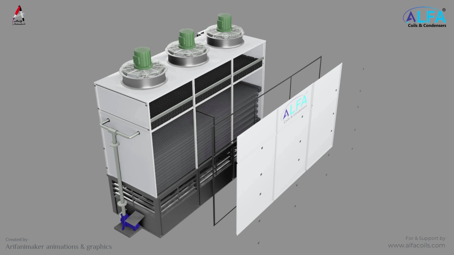 3D Animation | How Evaporative Condenser, Cooling Towers works | ALFA ...