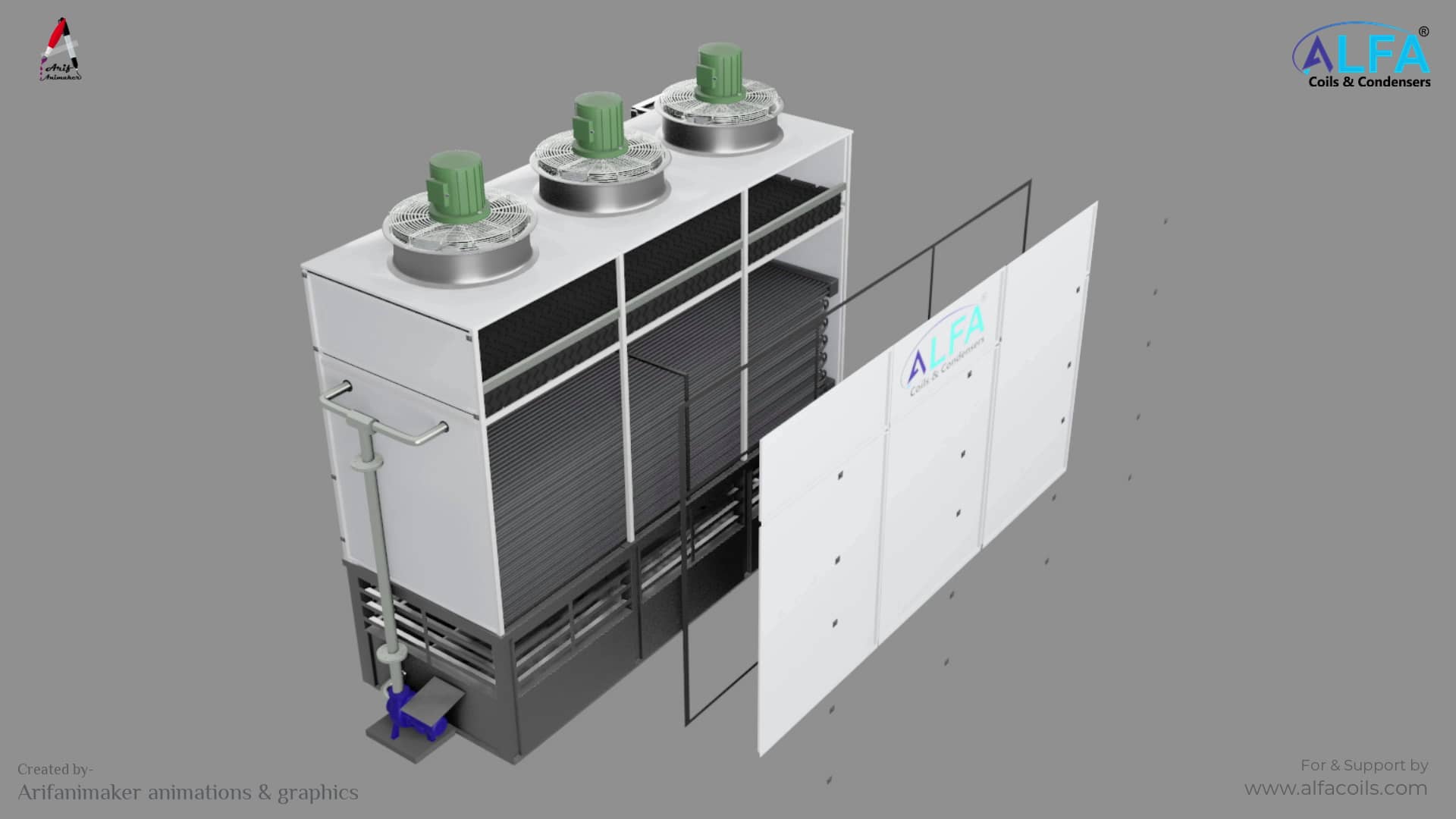 3D Animation | How Evaporative Condenser, Cooling Towers works | ALFA ...