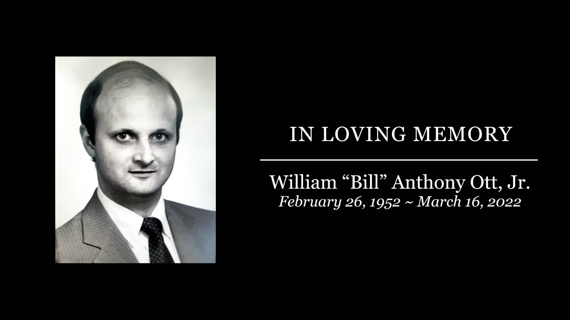 William Ott Funeral Service on Vimeo