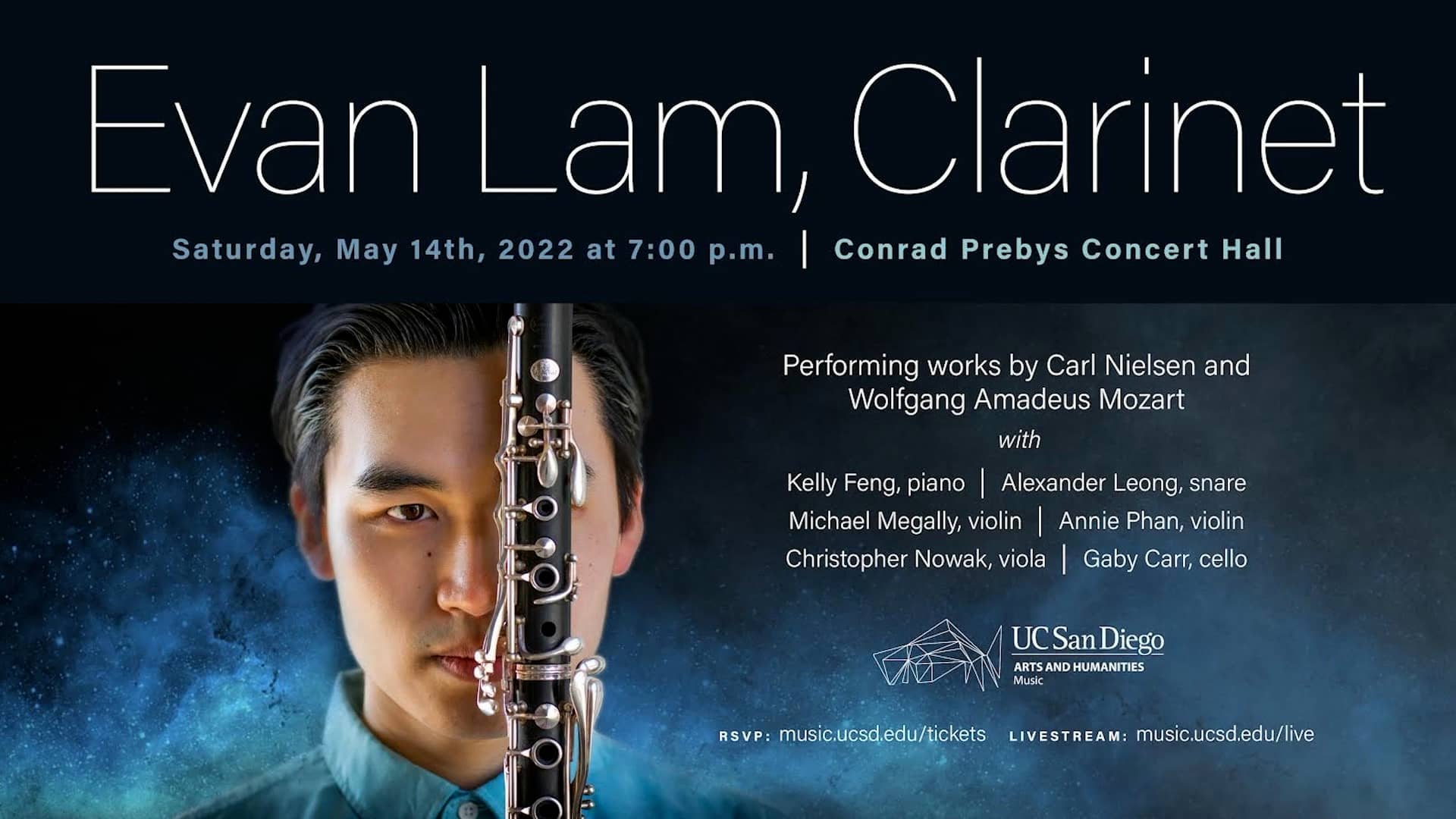 Evan Lam, clarinet - Honors Recital - May 14, 2022 on Vimeo