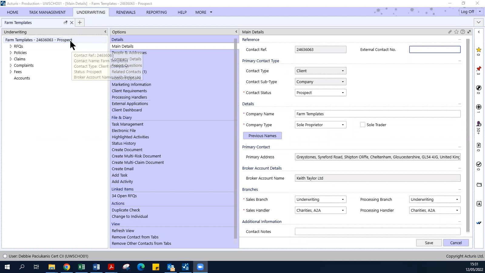Farm Combined Template Acturis on Vimeo