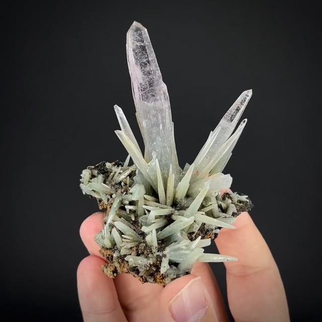 Amethyst & Quartz incl. w/ Actinolite "prase" (old classic ) | Serifos ...