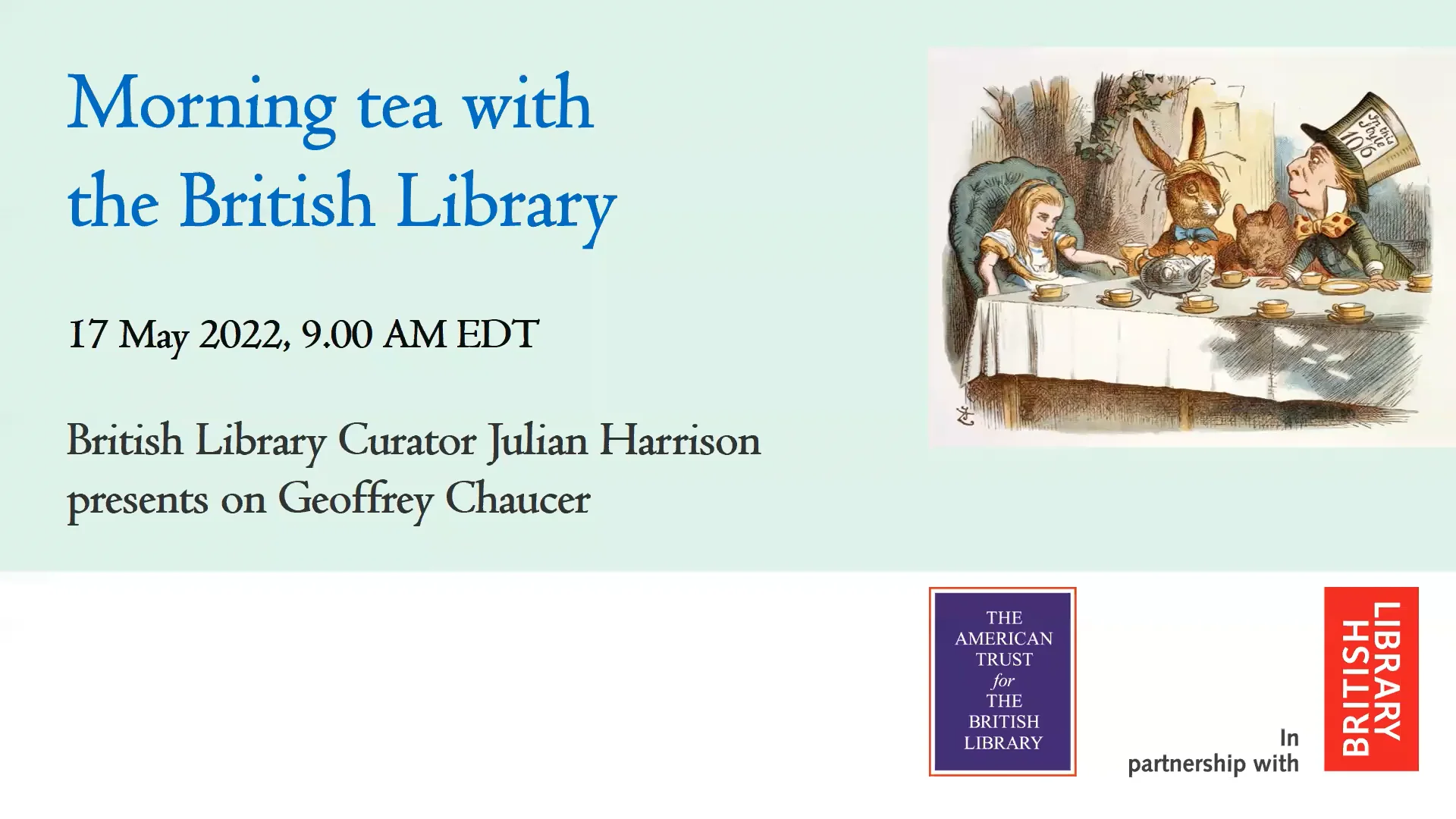 Morning Tea with the British Library: British Library Curator Julian ...