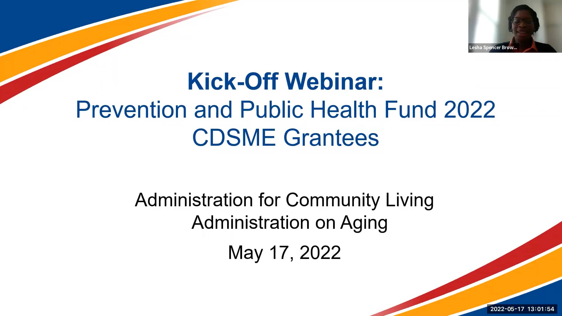 Kick-Off Webinar: 2022 Prevention and Public Health Fund Chronic ...