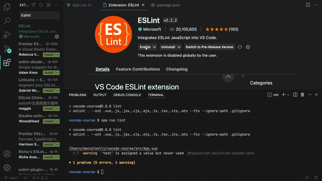 Auto Linting in VS Code (ESLint) - A Vue.js Lesson From our Vue.js... Auto Linting in VS Code (ESLint) - A Vue.js Lesson From our Vue.js...