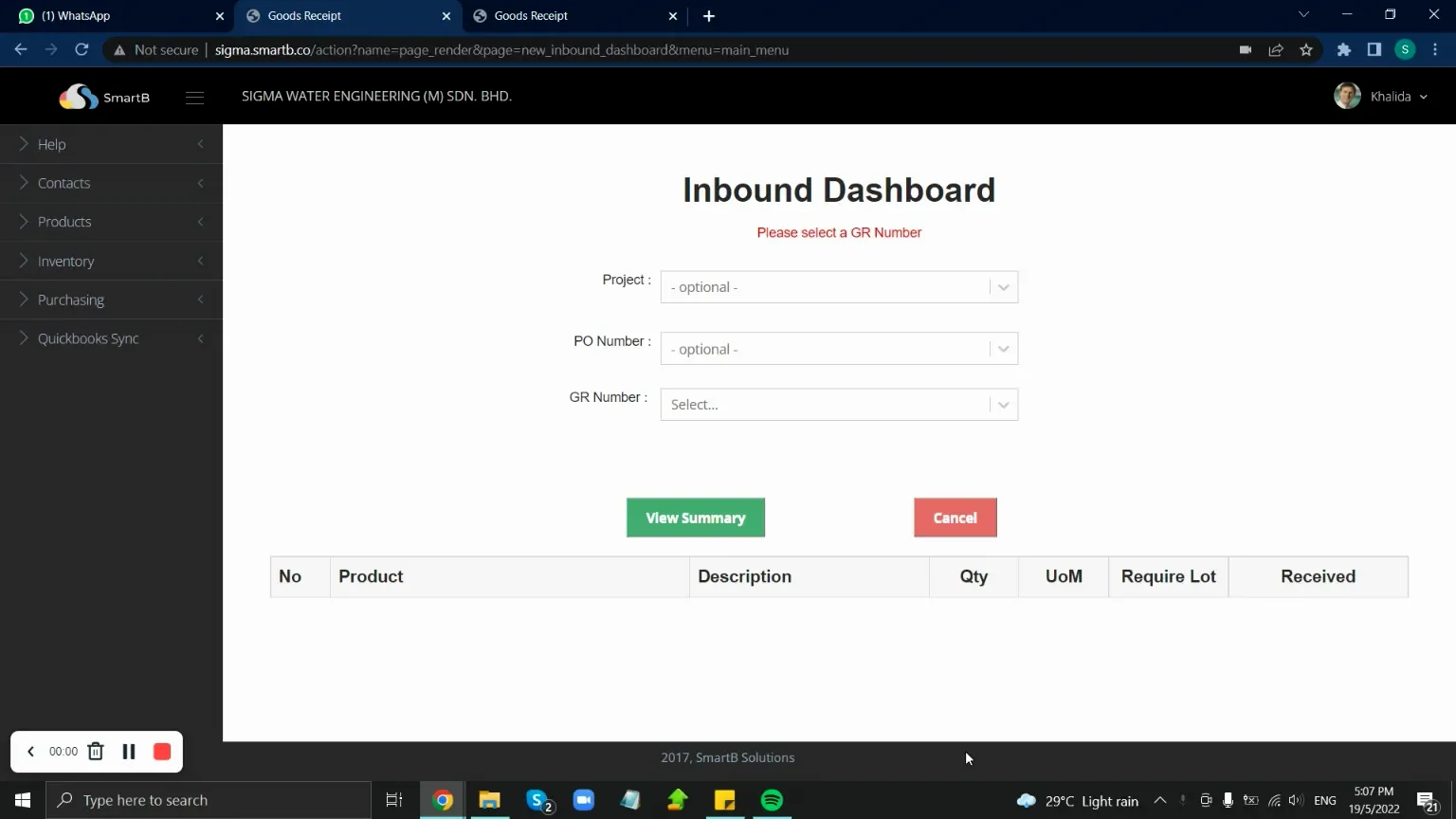Inbound Dashboard - 5/19/2022, 5:07:18 PM on Vimeo