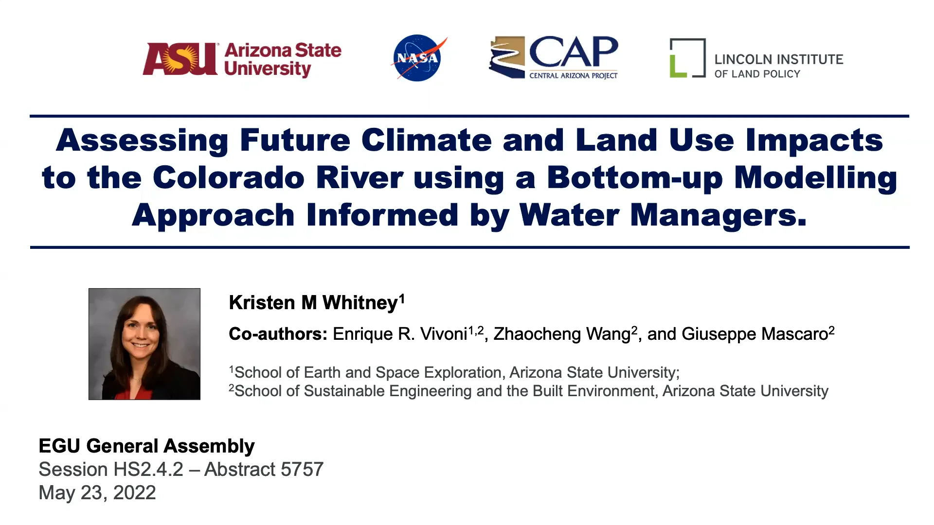 Short Oral Presentation to 2022 EGU General Assembly on Vimeo