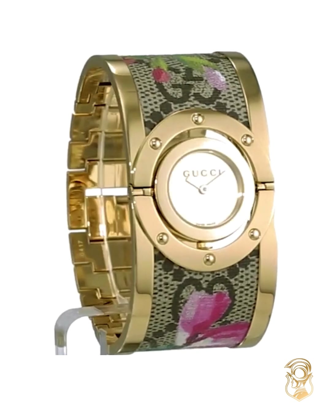 YA112443 Gucci Twirl Bloom Gold Twirling Watch 23.5mm on Vimeo