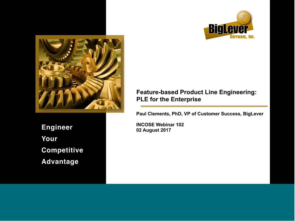 INCOSE Webinar 102 Feature Based Product Line Engineering on Vimeo