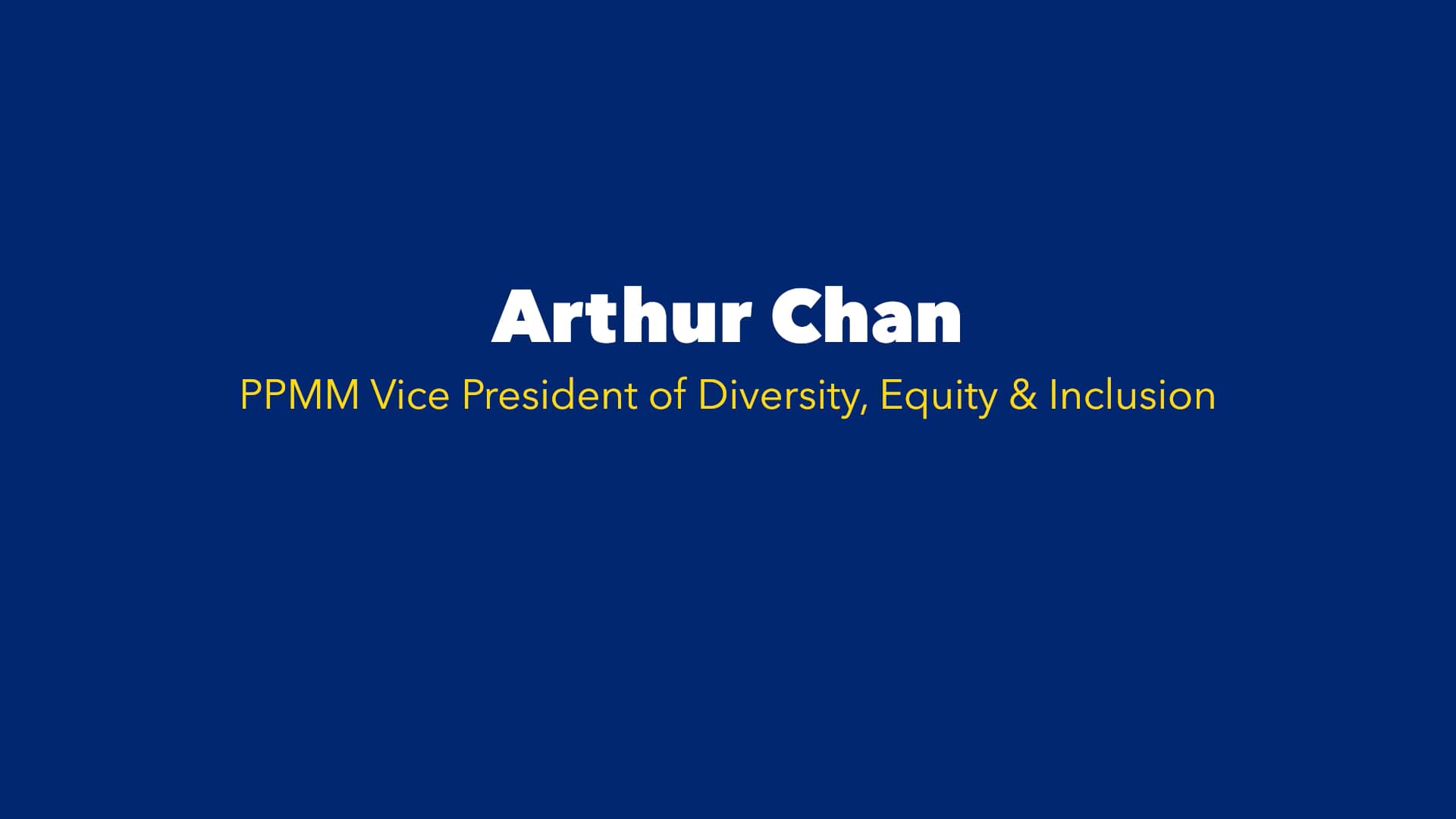 Arthur Chan DEI Segment on Vimeo