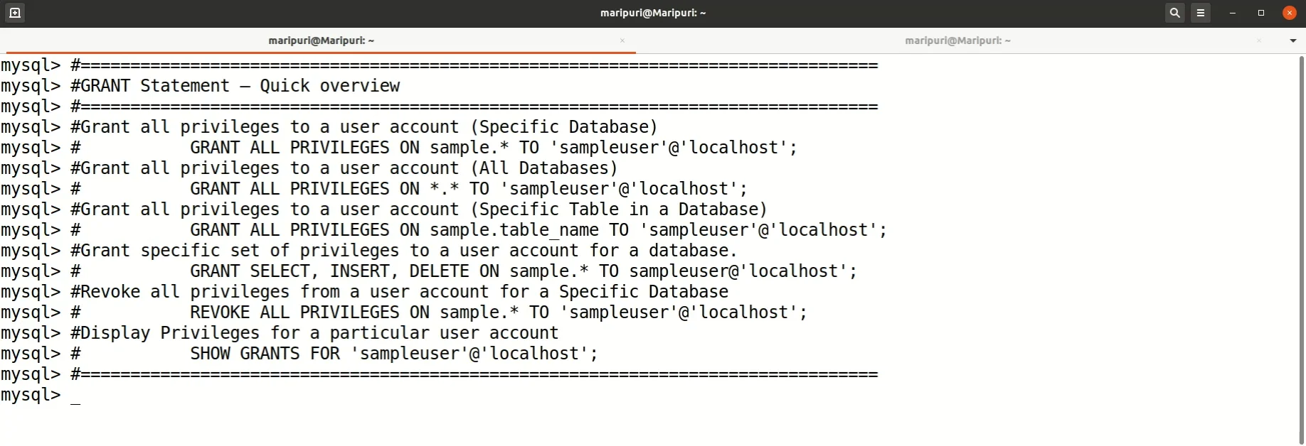 My SQL - DBA Tasks 2 on Vimeo