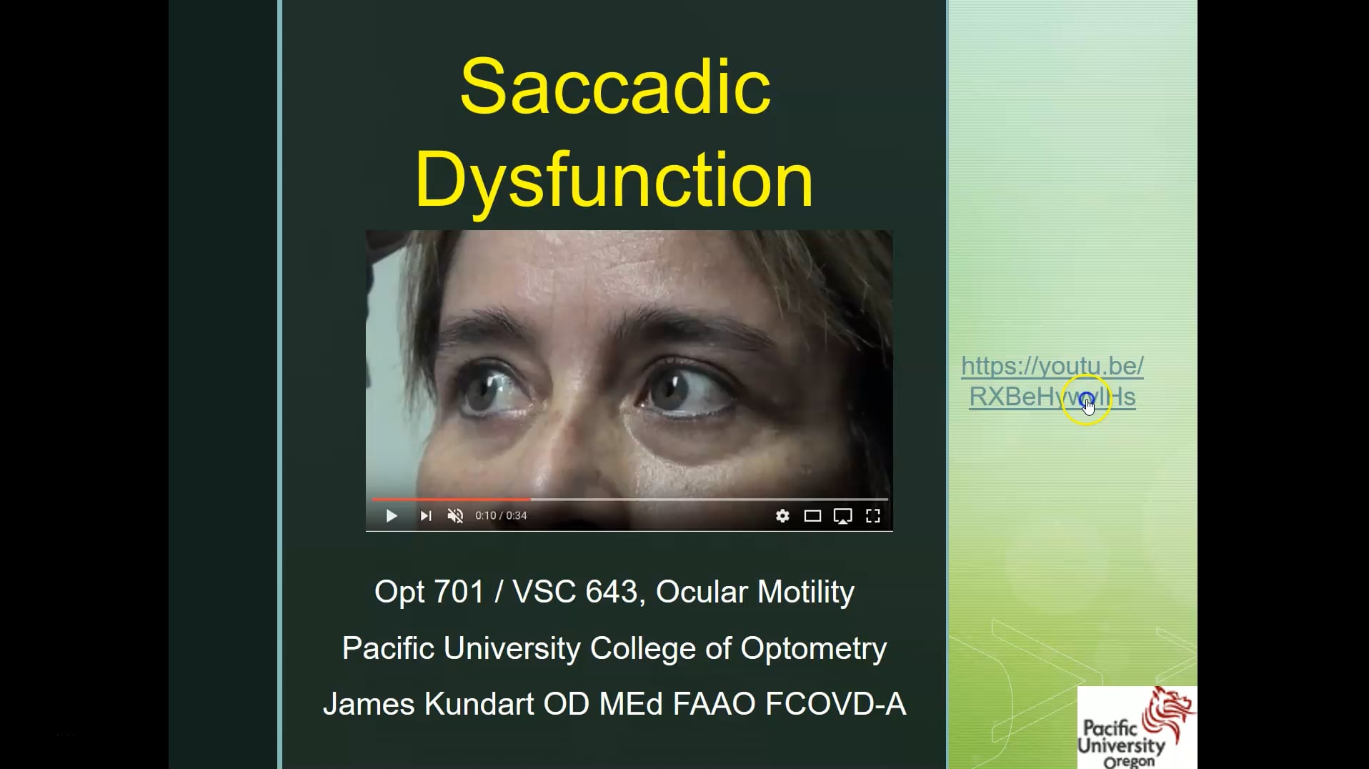 Opt 701 #5 Saccadic Dysfunction 2022.mp4 on Vimeo