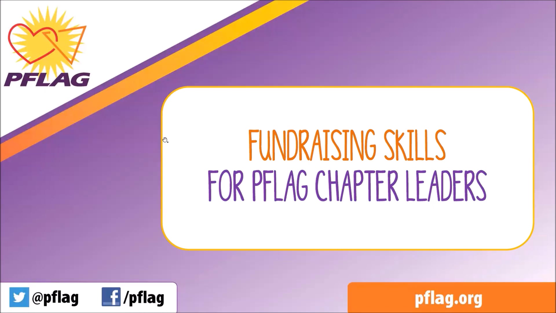 Fundraising 101: Skills for PFLAG Chapter Leaders on Vimeo