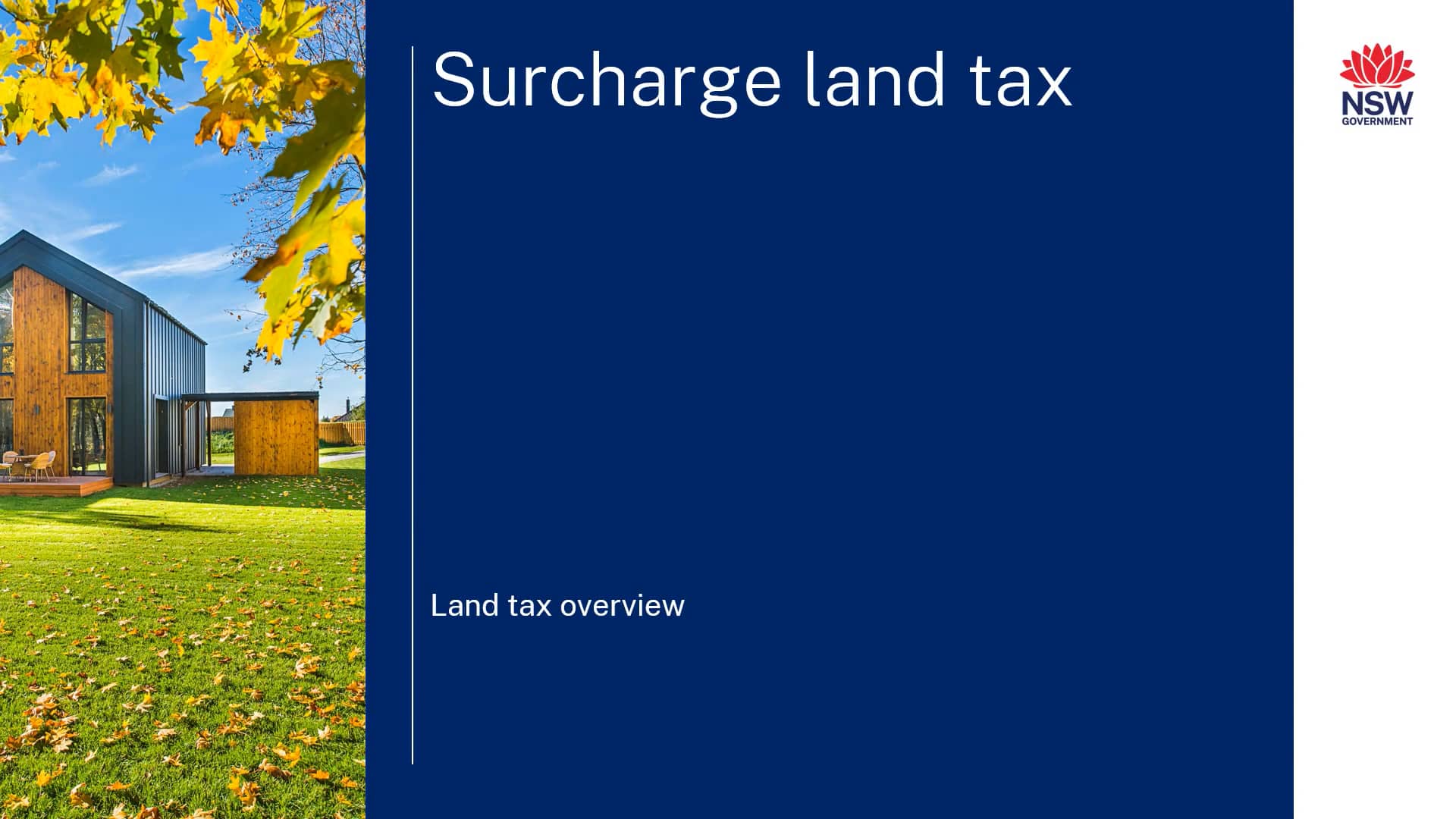 Land tax overview | Surcharge land tax on Vimeo