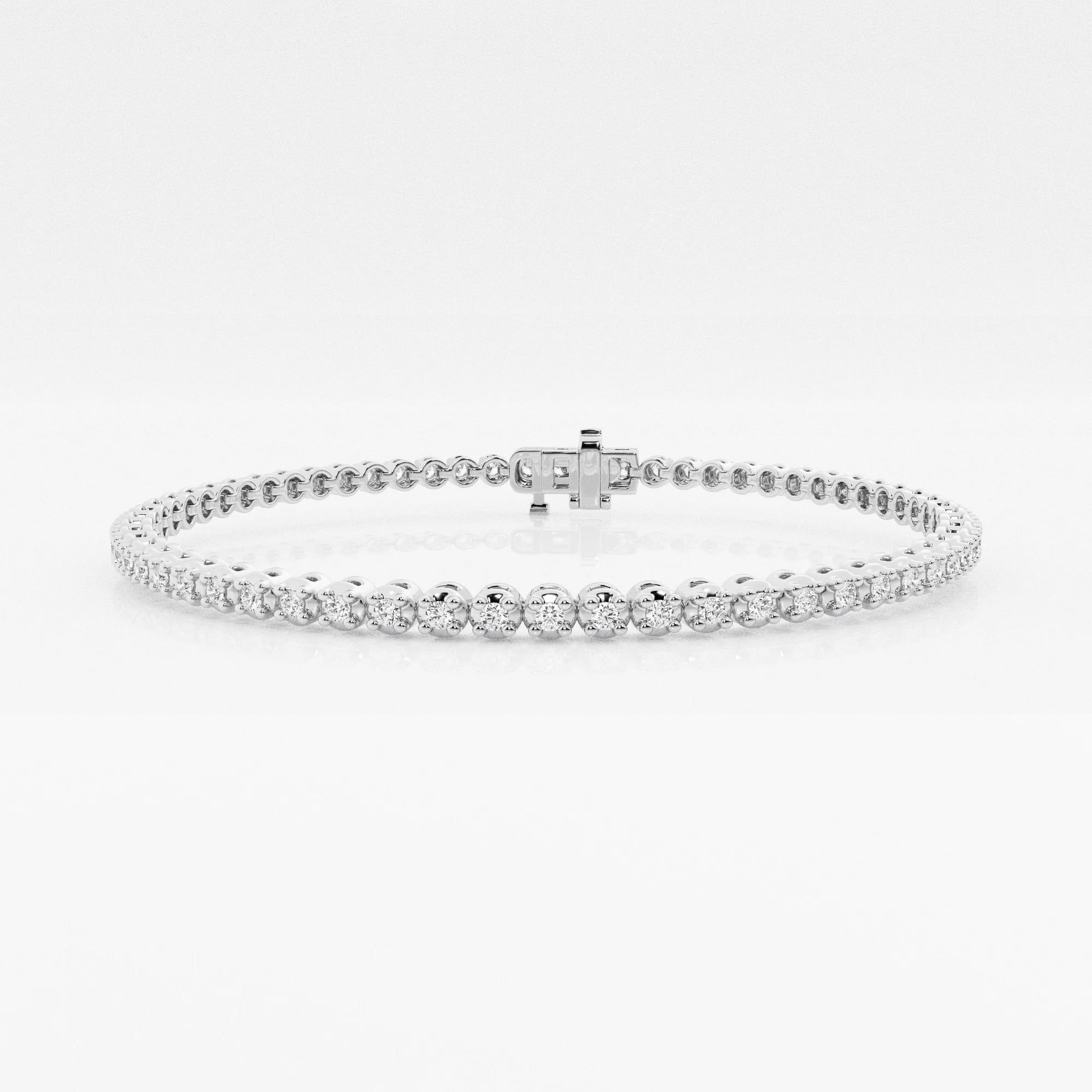 1 Ctw Round Lab Grown Diamond Four Prong Tennis Bracelet 7 5 Inches