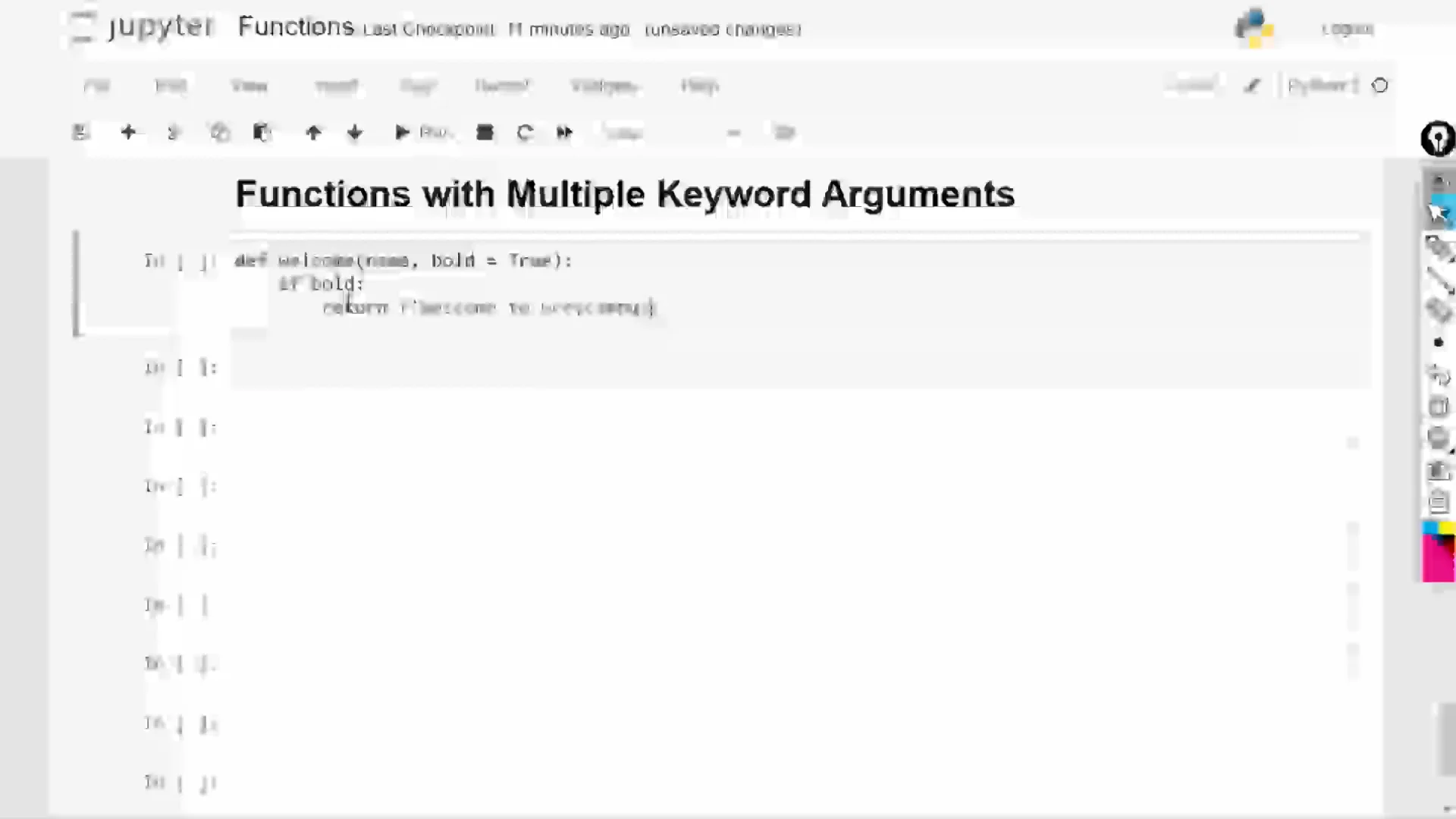 Functions with Multiple Keyword Arguments on Vimeo