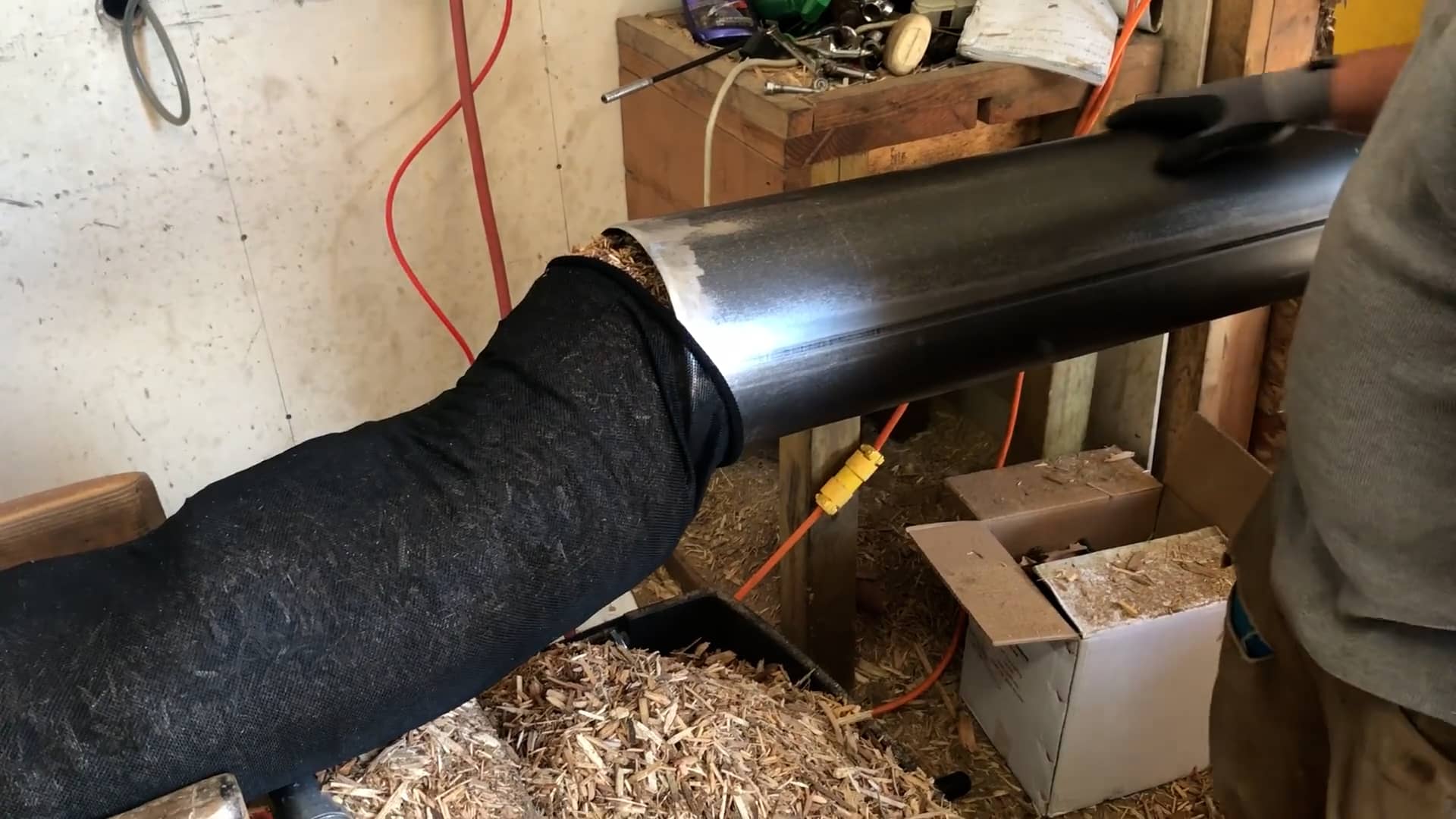 How to fill mulch to a silt sock on Vimeo