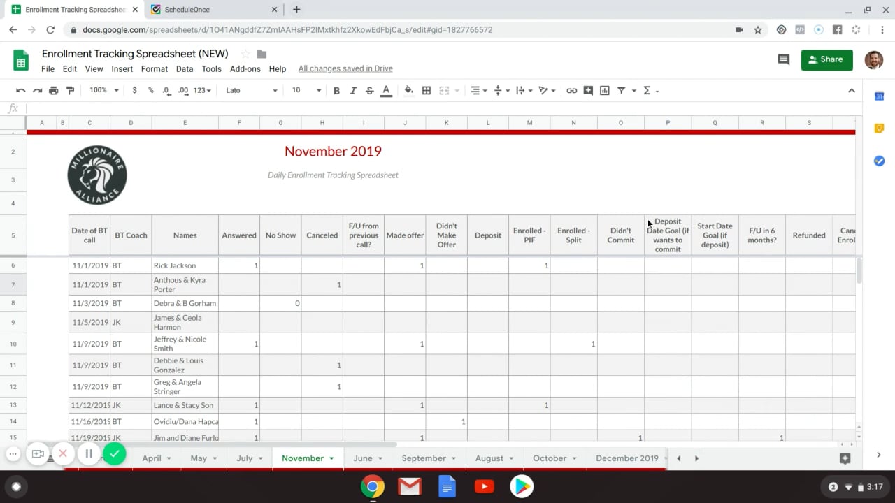 Adding Contact Info to the Enrollment Tracking Spreadsheet on Vimeo