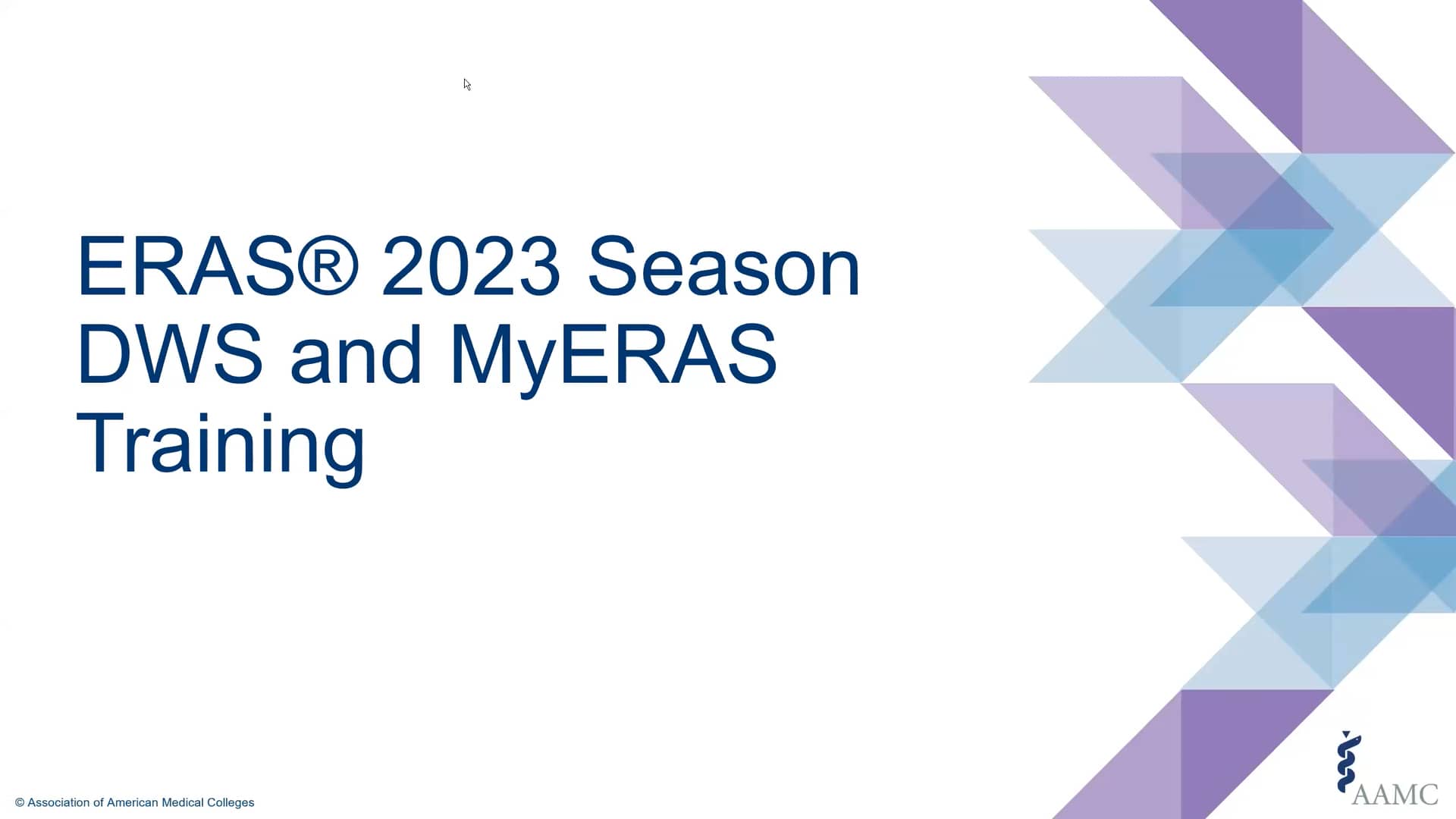 ERAS 2023 Season DWS and MyERAS Training on Vimeo