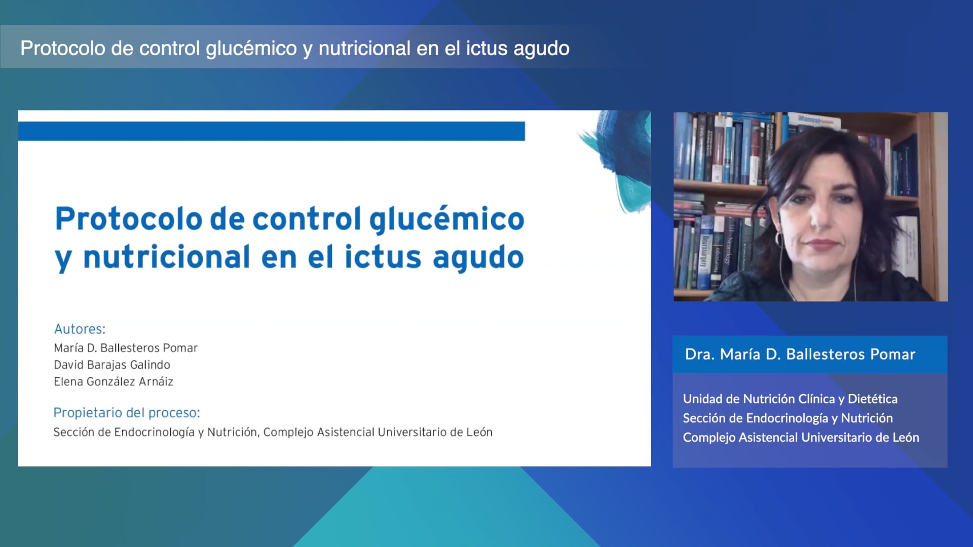 Protocolo de control glucémico y nutricional en el ictus agudo on Vimeo