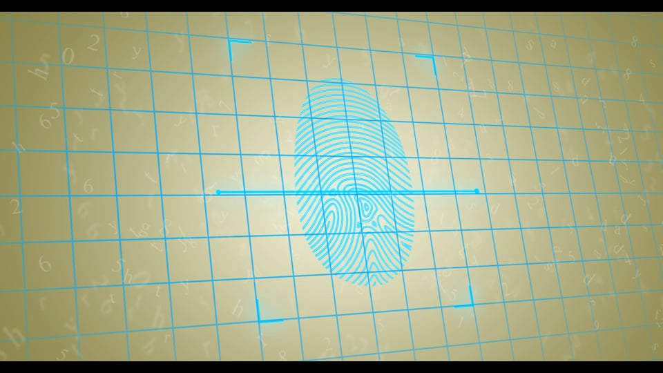 Animation of fingerprint and letters over green background Video from ...