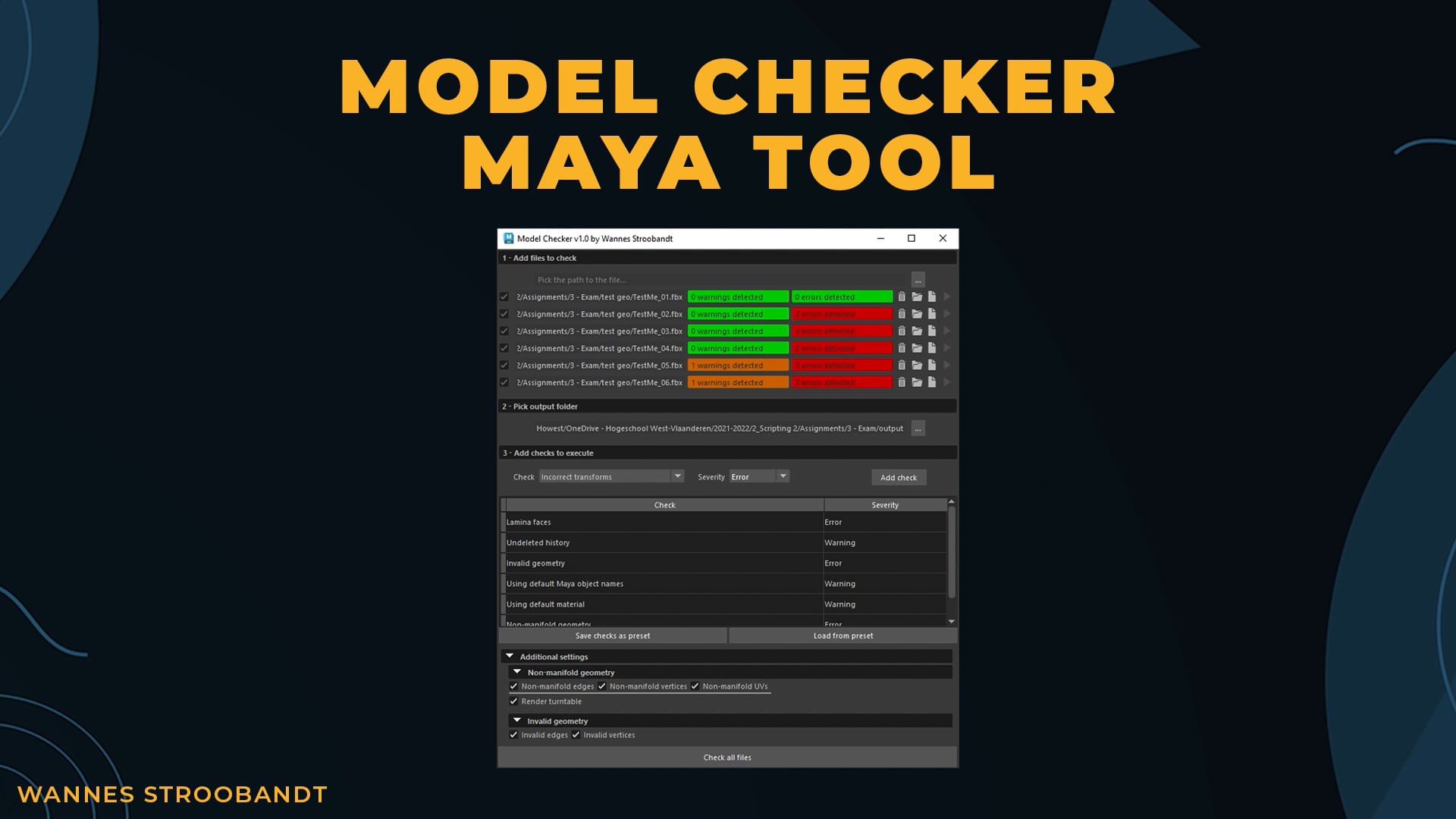 Model Checker Maya Tool - Showcase on Vimeo