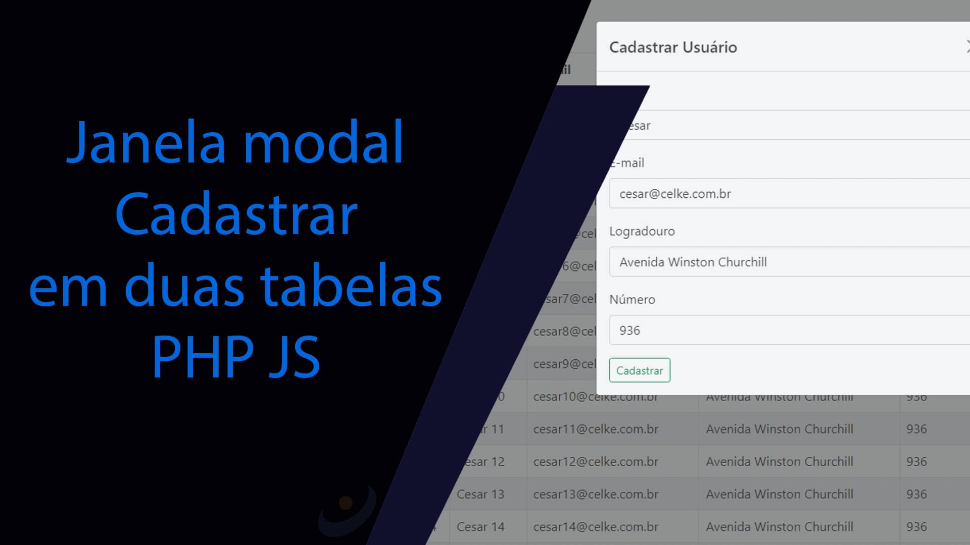 Como criar a janela modal cadastrar com PHP e JavaScript em duas ...
