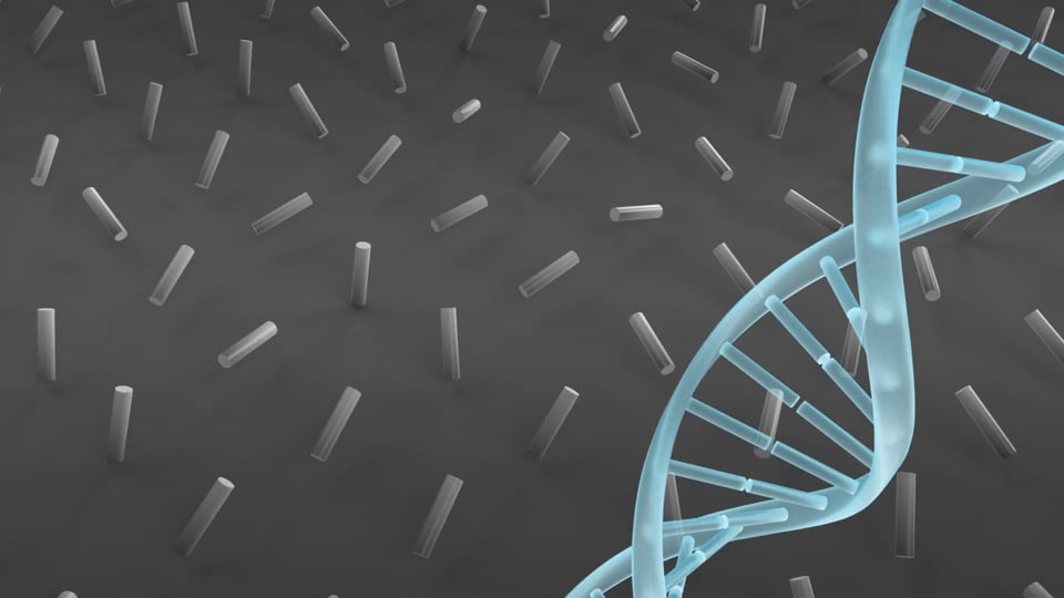 Animation of dna strand and shapes over grey background Video from ...