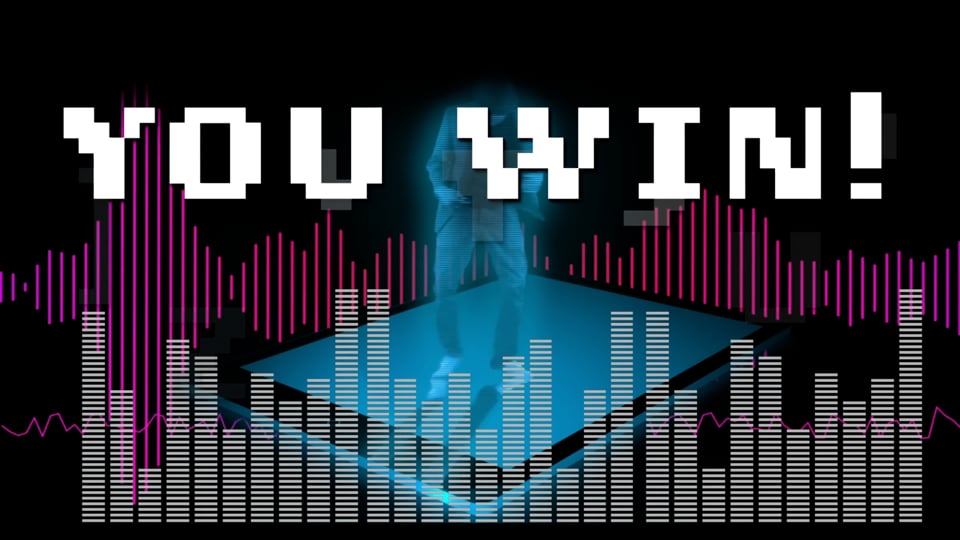 Animation of you win text over digital dancer dancing Video from Pikwizard